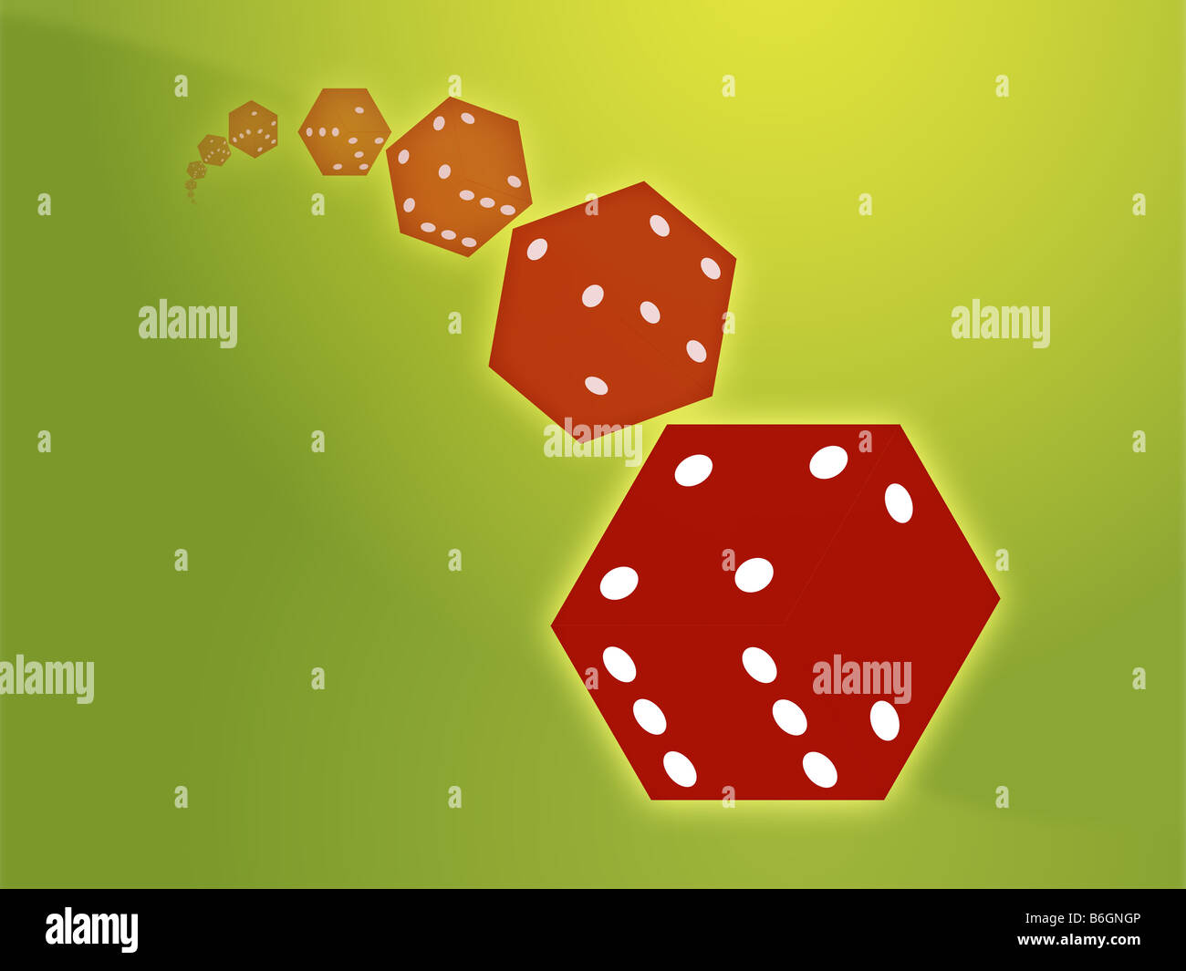 Illustration of translucent rolling red dice showing gambling Stock ...