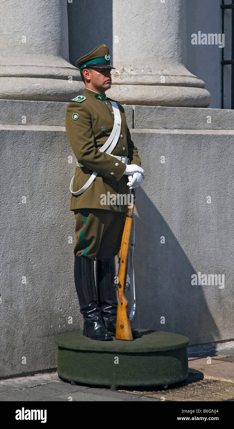 Guard Sentry outside Moneda Palace, Santiago, Chile Stock Photo - Alamy