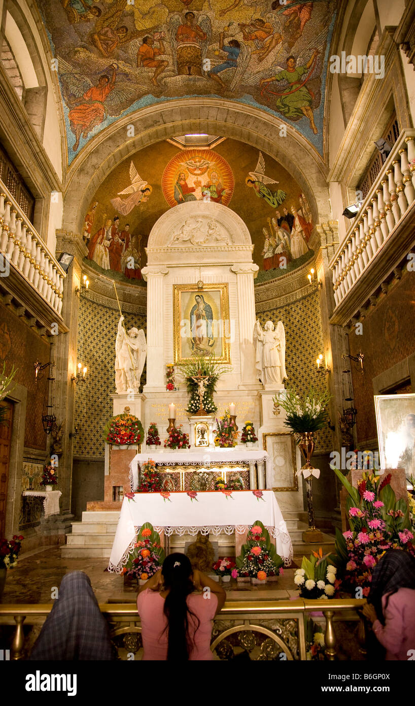 Praying at Guadalupe Church Guadalupe Shrine Mexico City Stock Photo ...