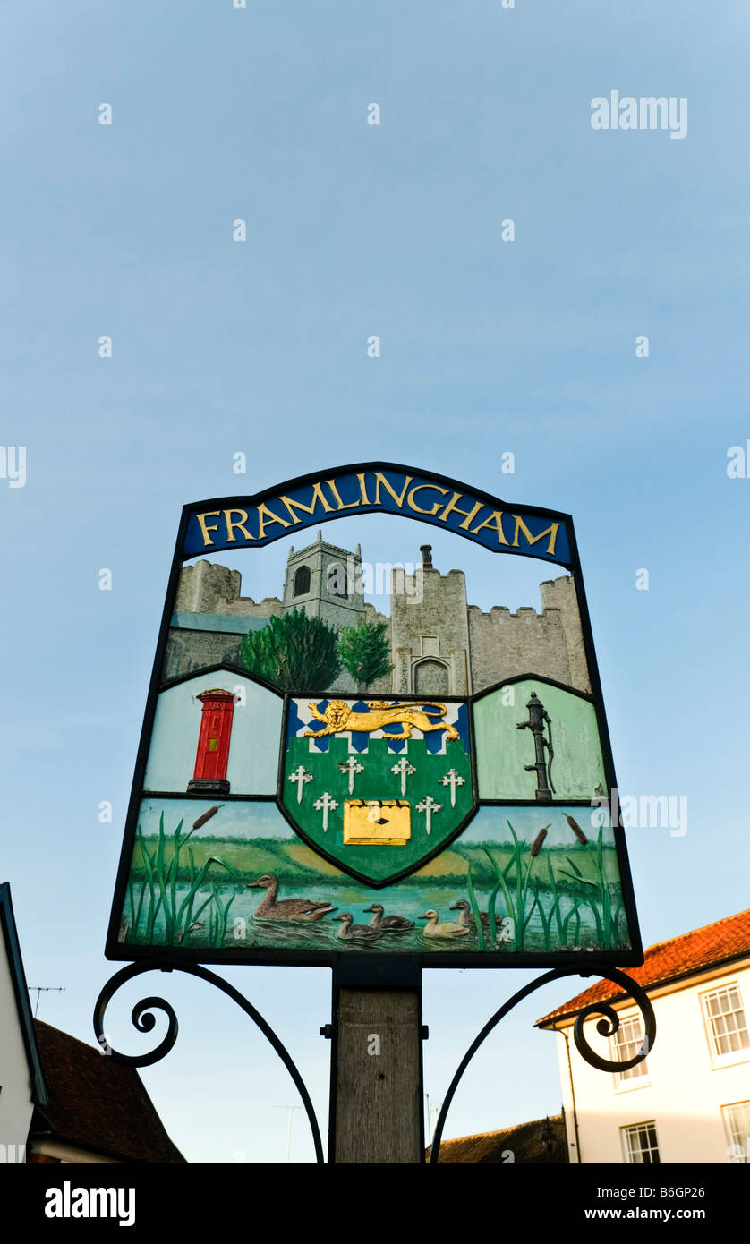Tradional village sign Stock Photo - Alamy