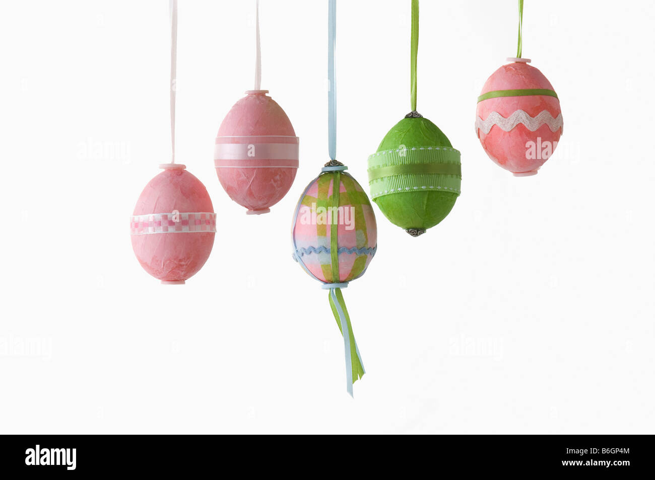 Five Easter eggs isolated on white background Stock Photo - Alamy
