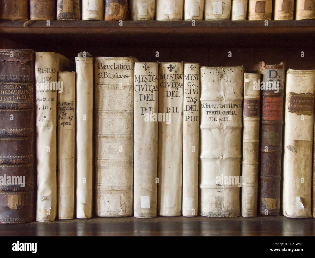 Old religious books in a Catholic library Stock Photo - Alamy
