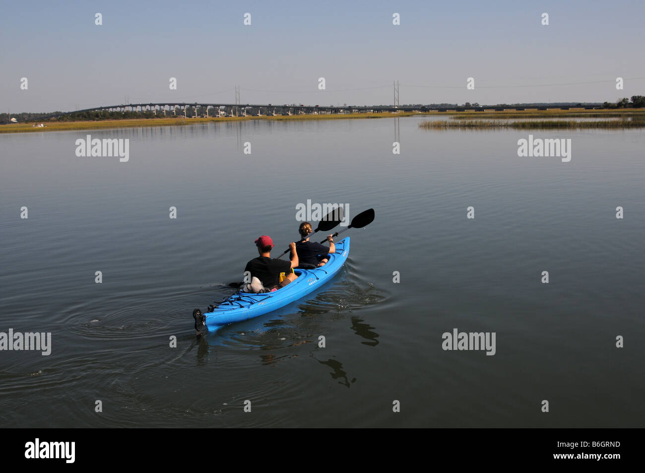 Couple in Kayak. North Carolina Stock Photo - Alamy