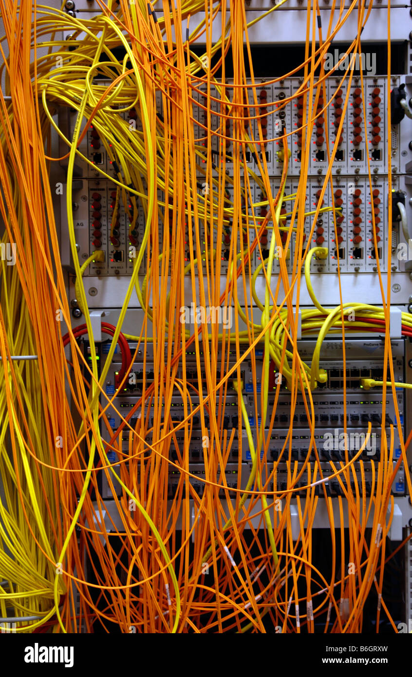 DEU Germany Cable of a computer server center of a company Stock Photo ...