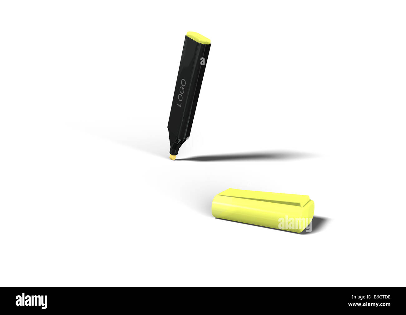 Highlighter on white background Stock Photo - Alamy