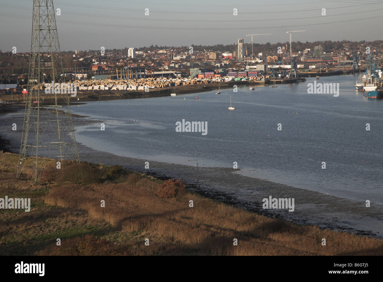 River Orwell Ipswich docks Suffolk England Stock Photo - Alamy