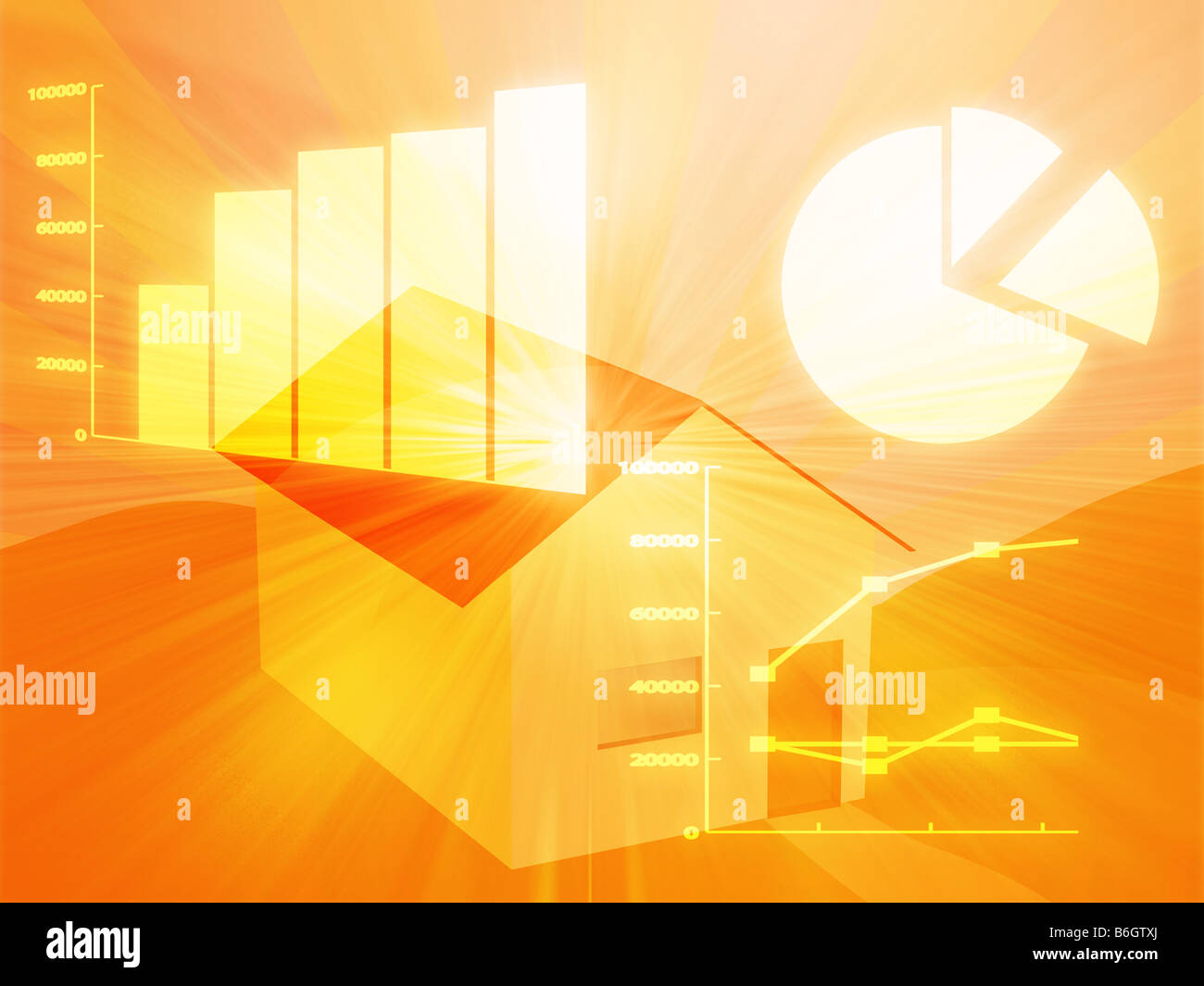 Financial charts with house real estate analysis Stock Photo - Alamy