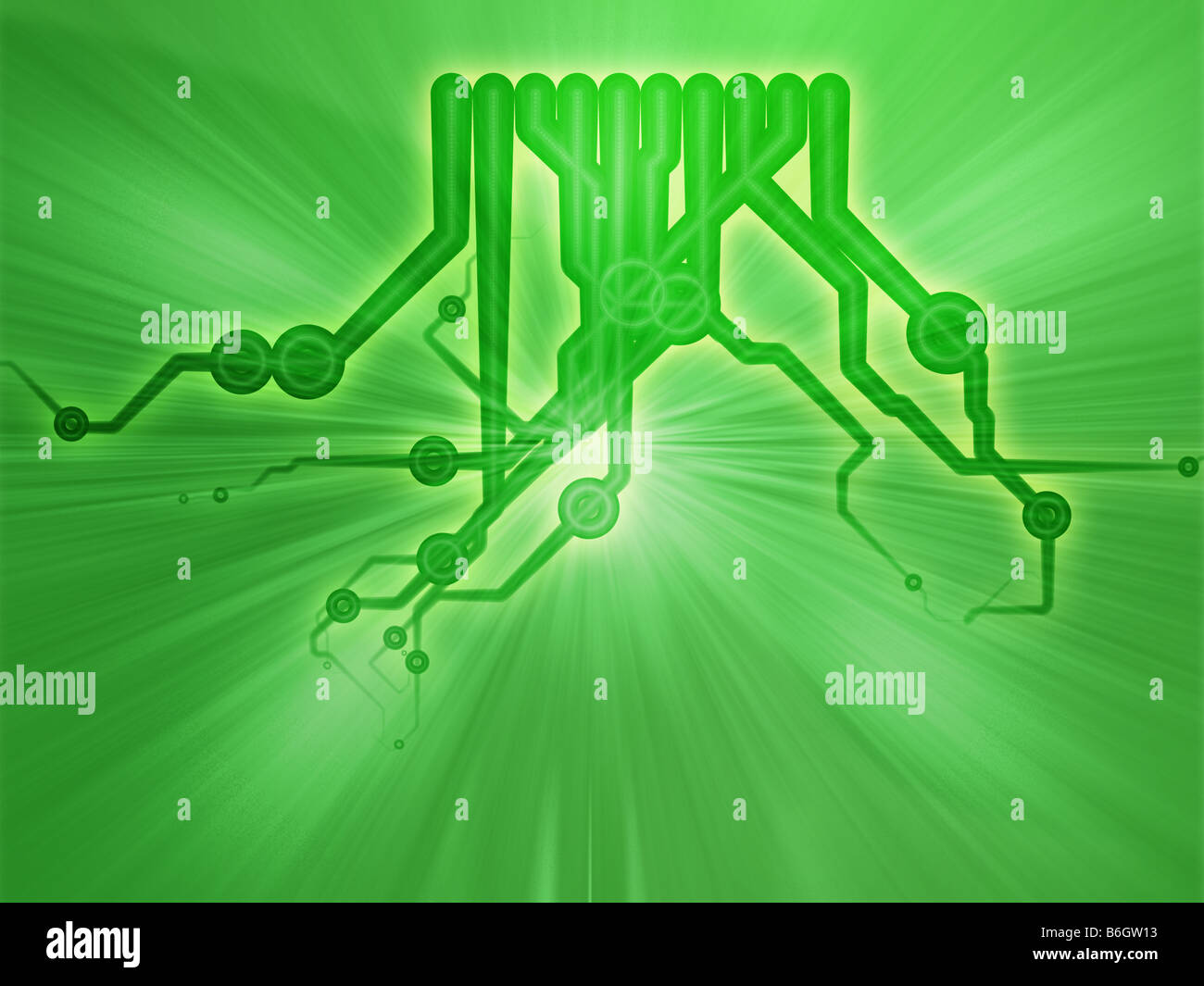 Abstract technical schematic diagram illustration with circuitry and ...