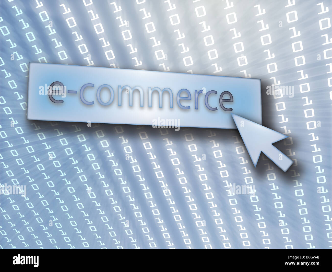 E commerce button with clicking mouse icon digital background Stock ...