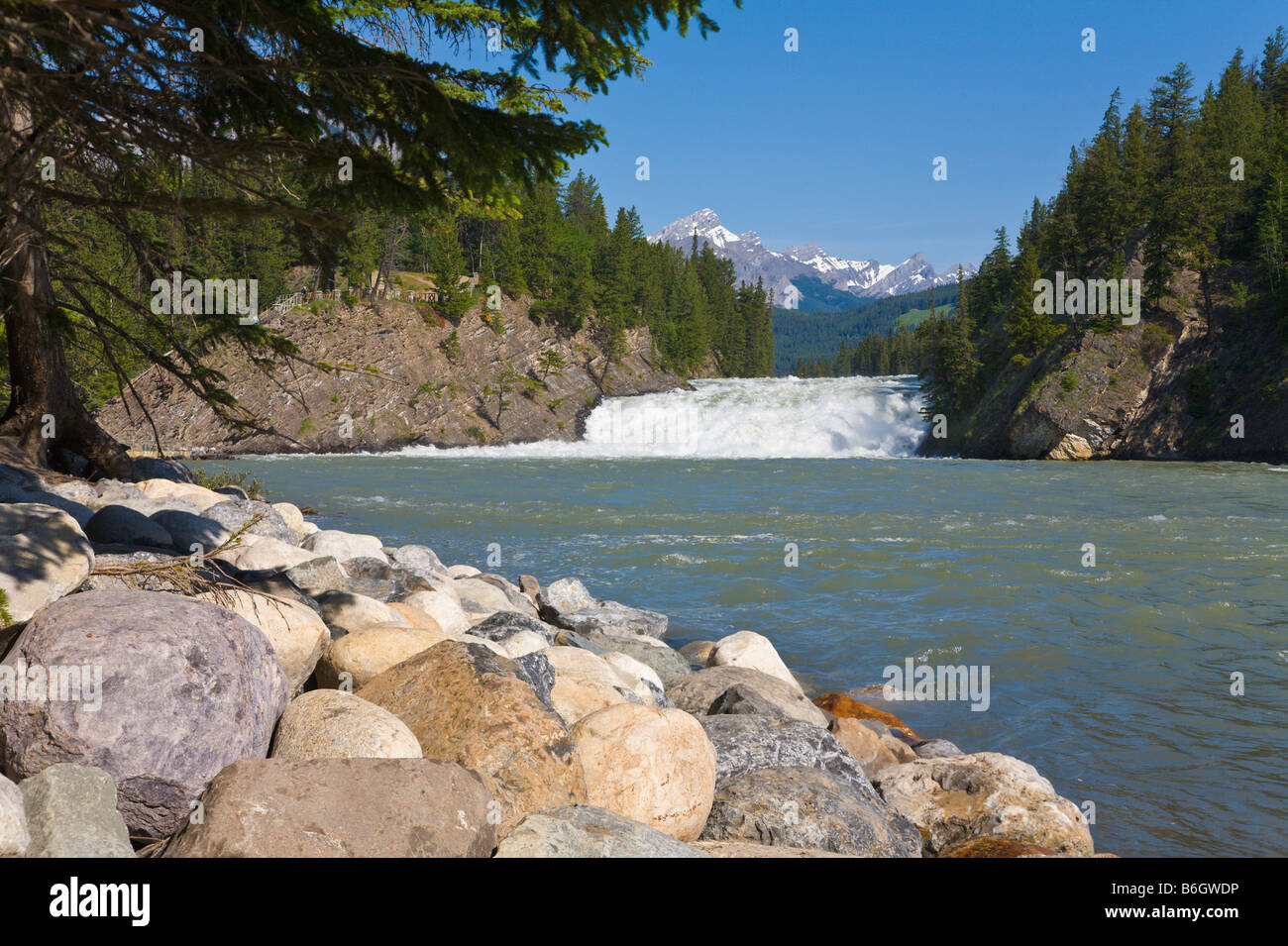 "Bow River" and falls Banff Alberta Canada Stock Photo - Alamy