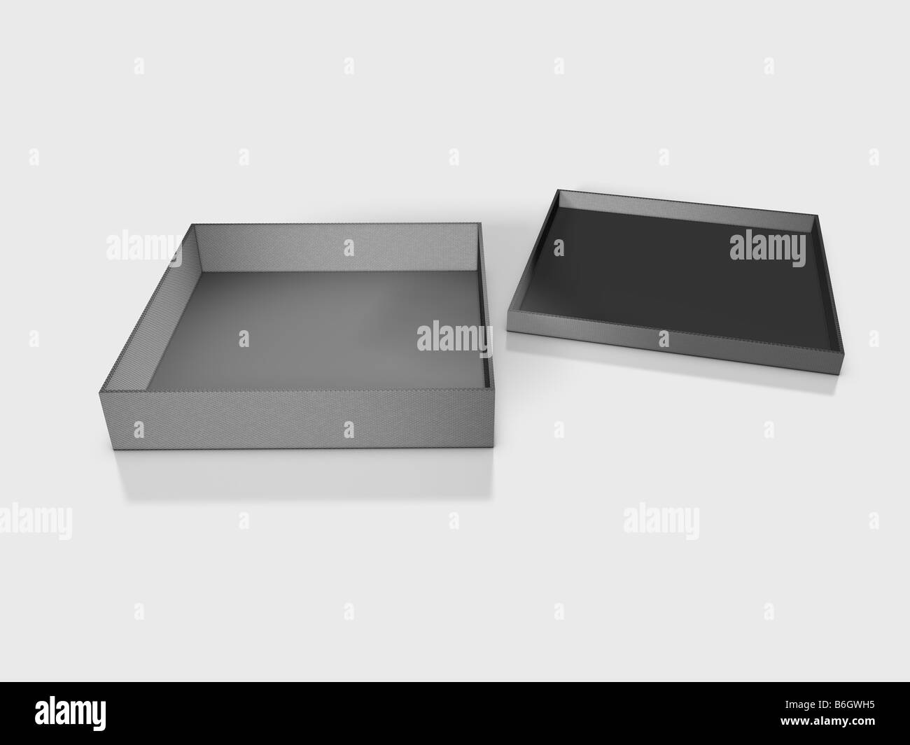 Blank boxes Box package on white background Stock Photo - Alamy