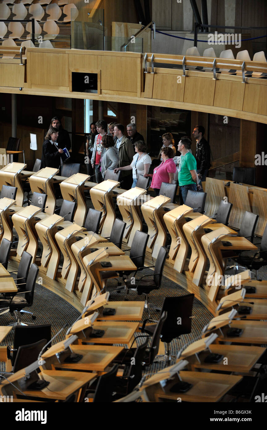 Interior of the debating chamber Scottish Parliament Holyrood Stock ...