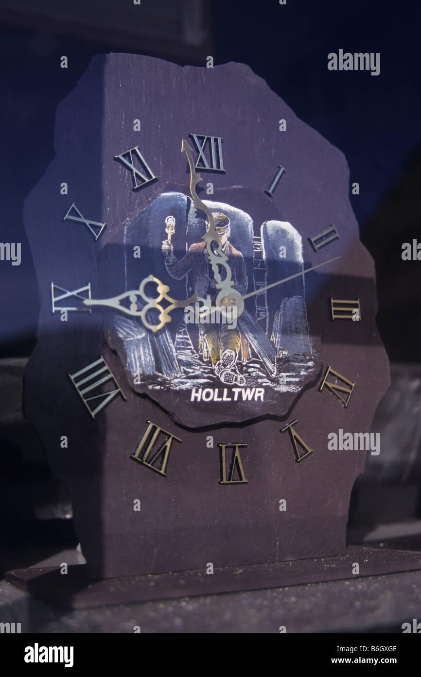 Welsh slate clock Stock Photo - Alamy