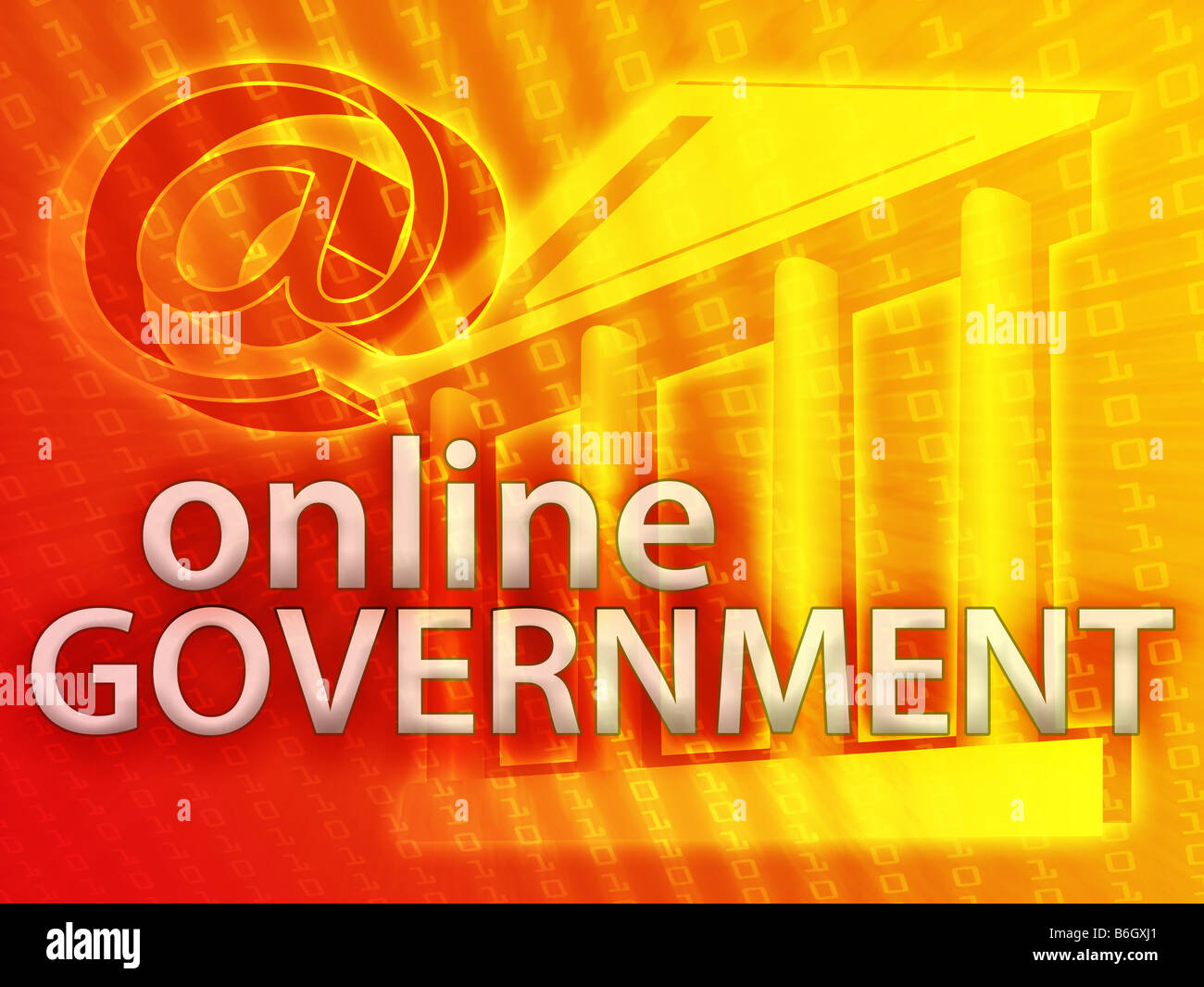 Electronic government illustrated by building and data Stock Photo - Alamy
