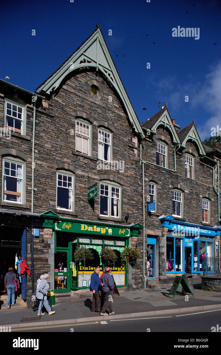 Ambleside 19th century town Market Cross typical buildings Lake ...