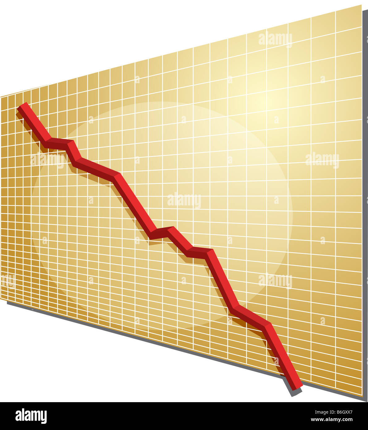 Financial line chart on grid background going down Stock Photo - Alamy