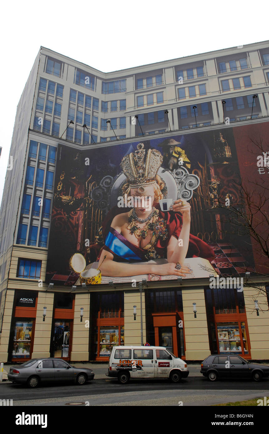 berlin building large advertisement Stock Photo - Alamy