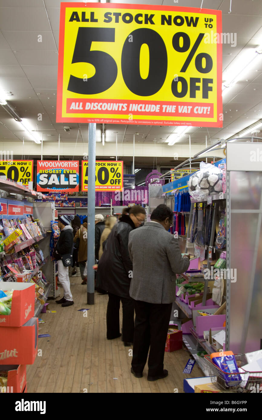 Woolworths Closing down sale, Camden High Street, London Stock Photo ...