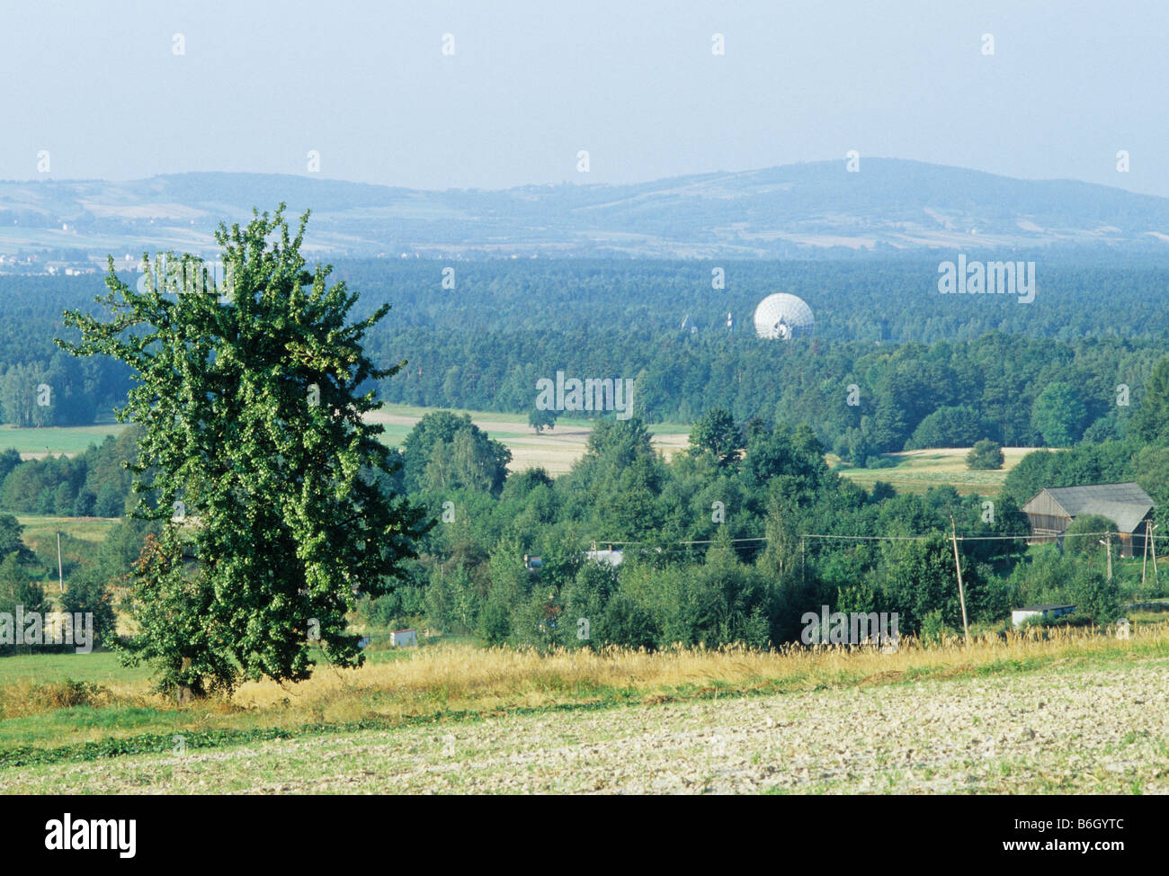 Poland Psary satellite teleport Intelsat antenna dish Stock Photo - Alamy