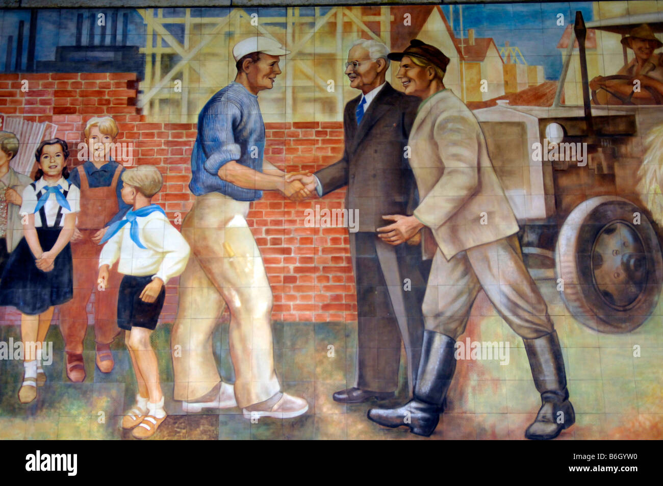 soviet socialist communist east berlin germany flag waving workers ...