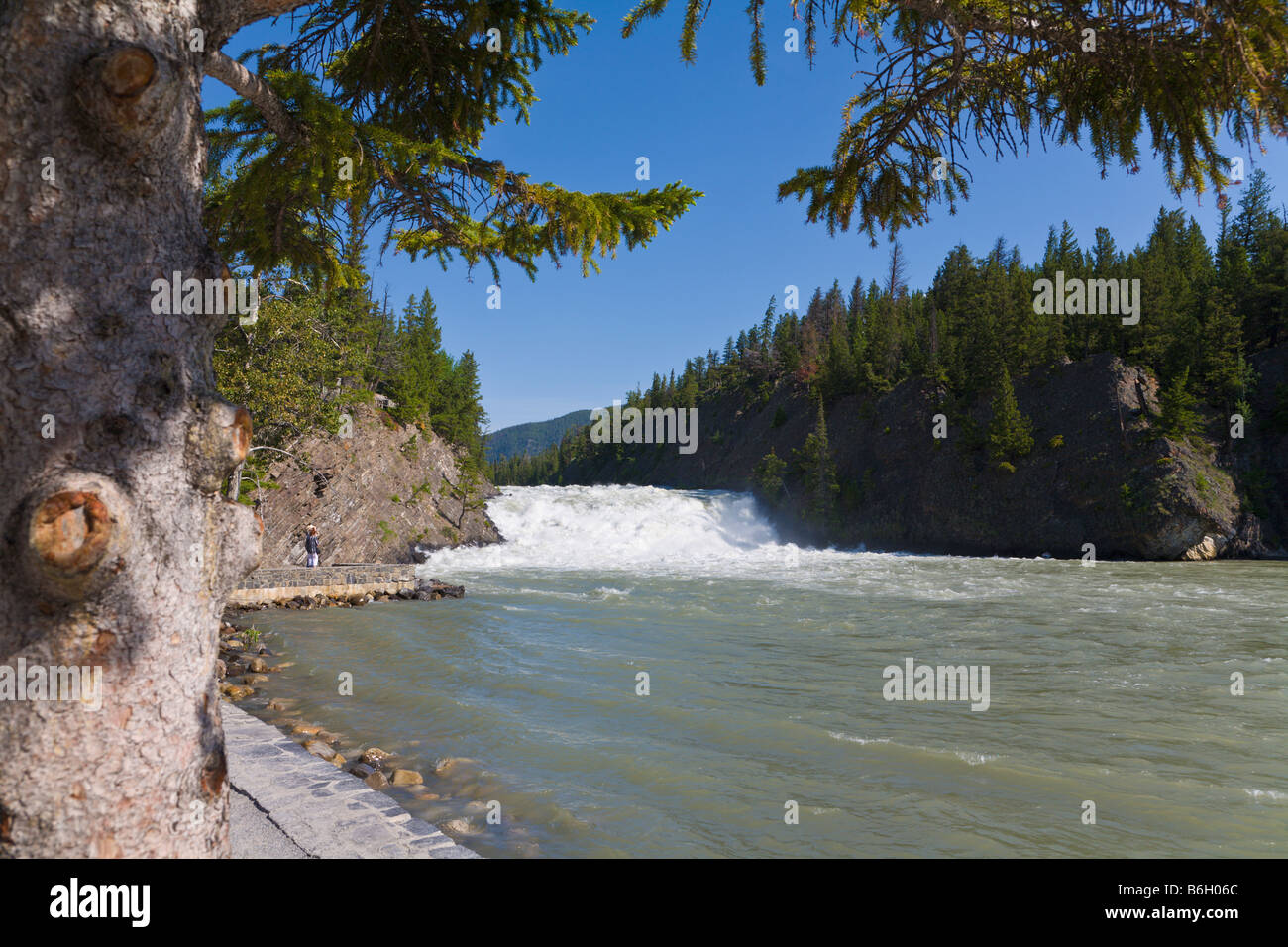 "Bow River" and falls Banff Alberta Canada Stock Photo - Alamy