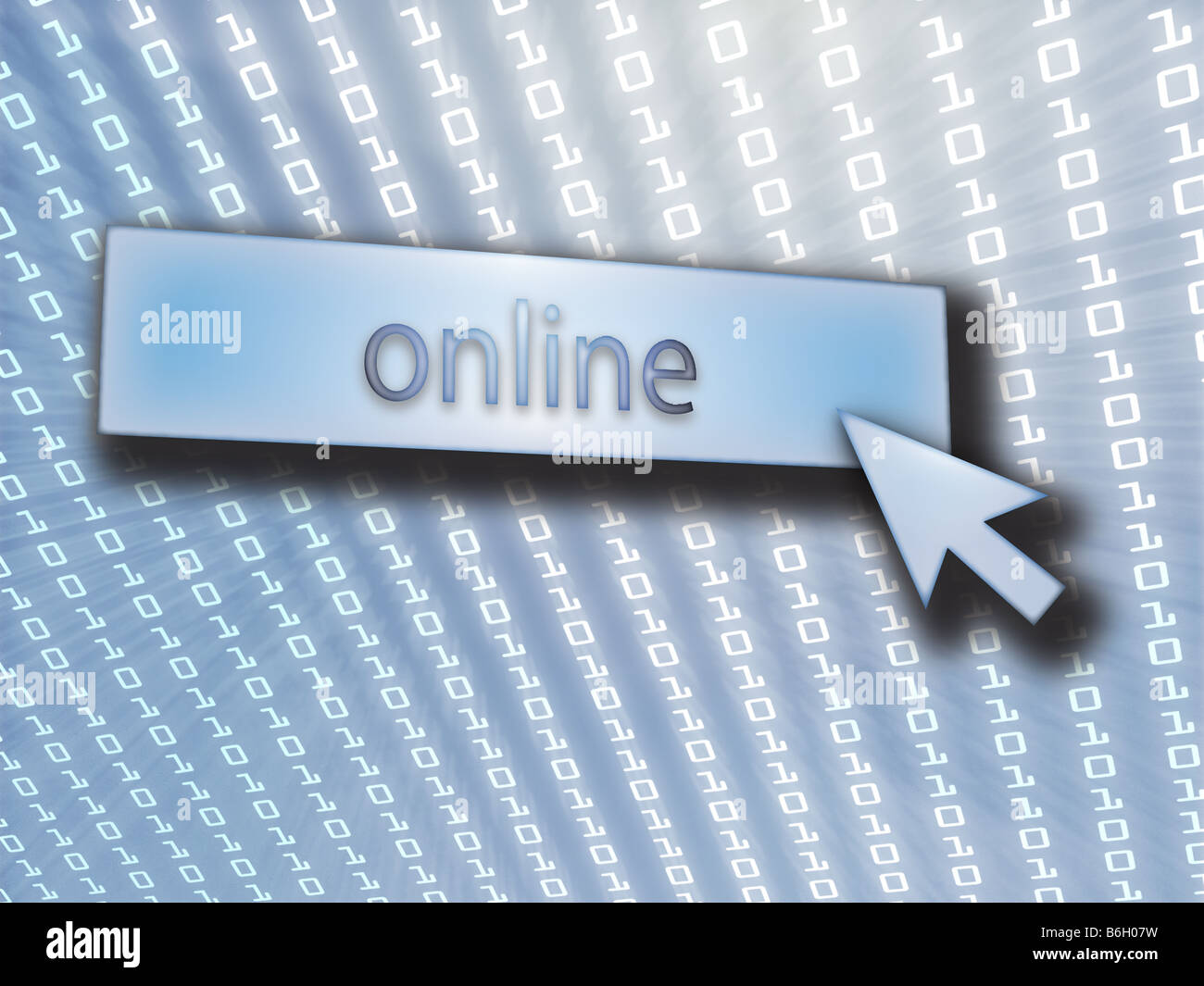Online button with clicking mouse icon digital background Stock Photo ...