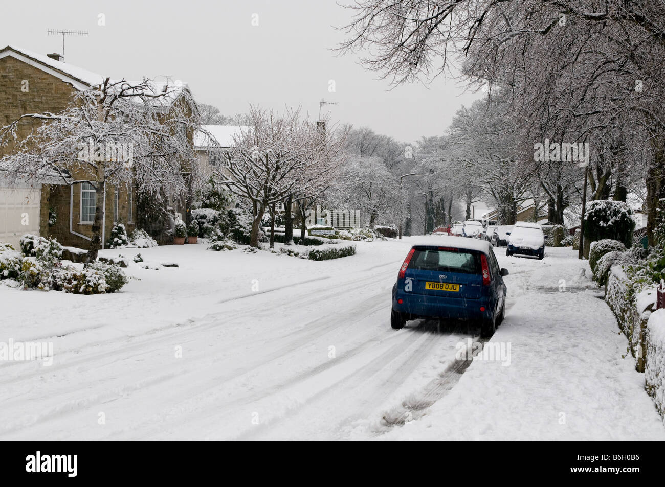A snow covered street Stock Photo - Alamy