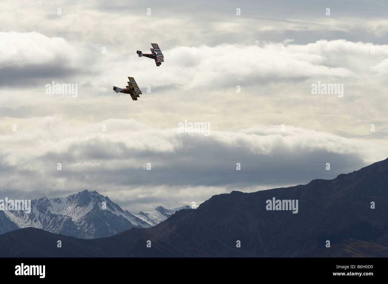 German Fokker Dr 1 WWI Fighter Triplane and French Nieuport 24 Biplane ...