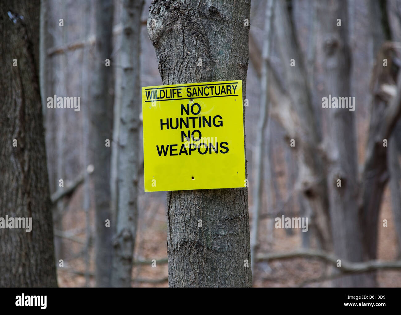 Sign at a wildlife sanctuary Stock Photo - Alamy