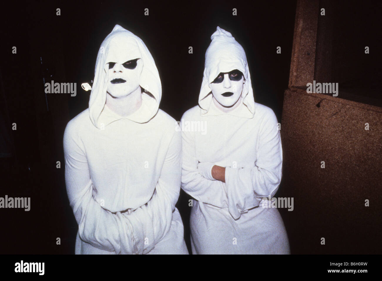 Two teen boys dress as ghosts at Halloween, USA Stock Photo - Alamy