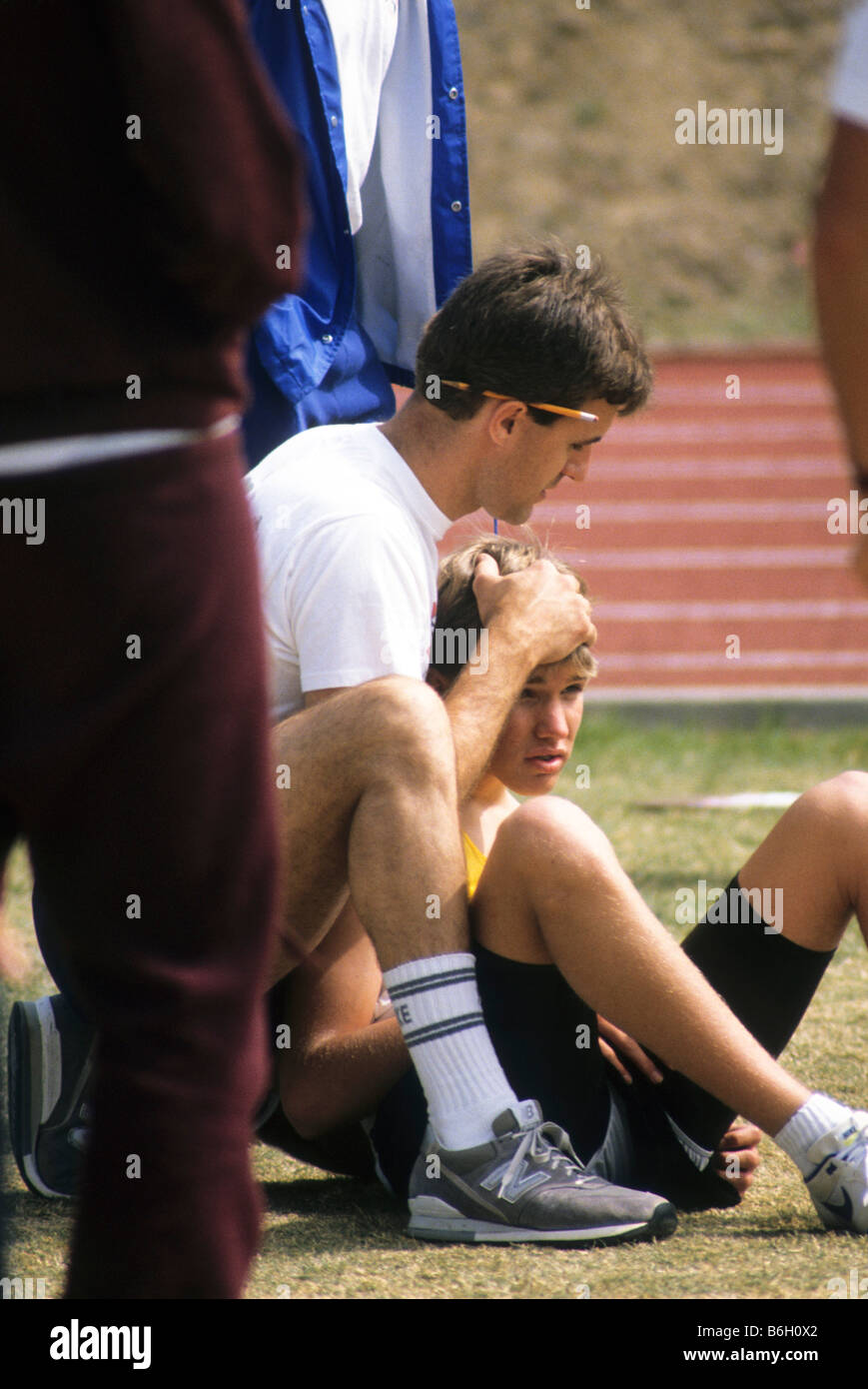 Athlete long jump coach hi-res stock photography and images - Alamy