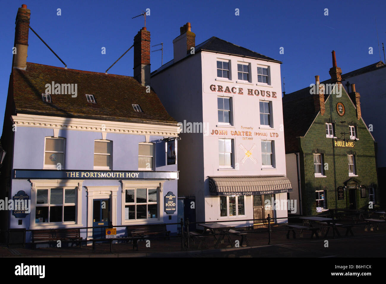 The historic quay in Poole harbour in Dorset in England Stock Photo - Alamy