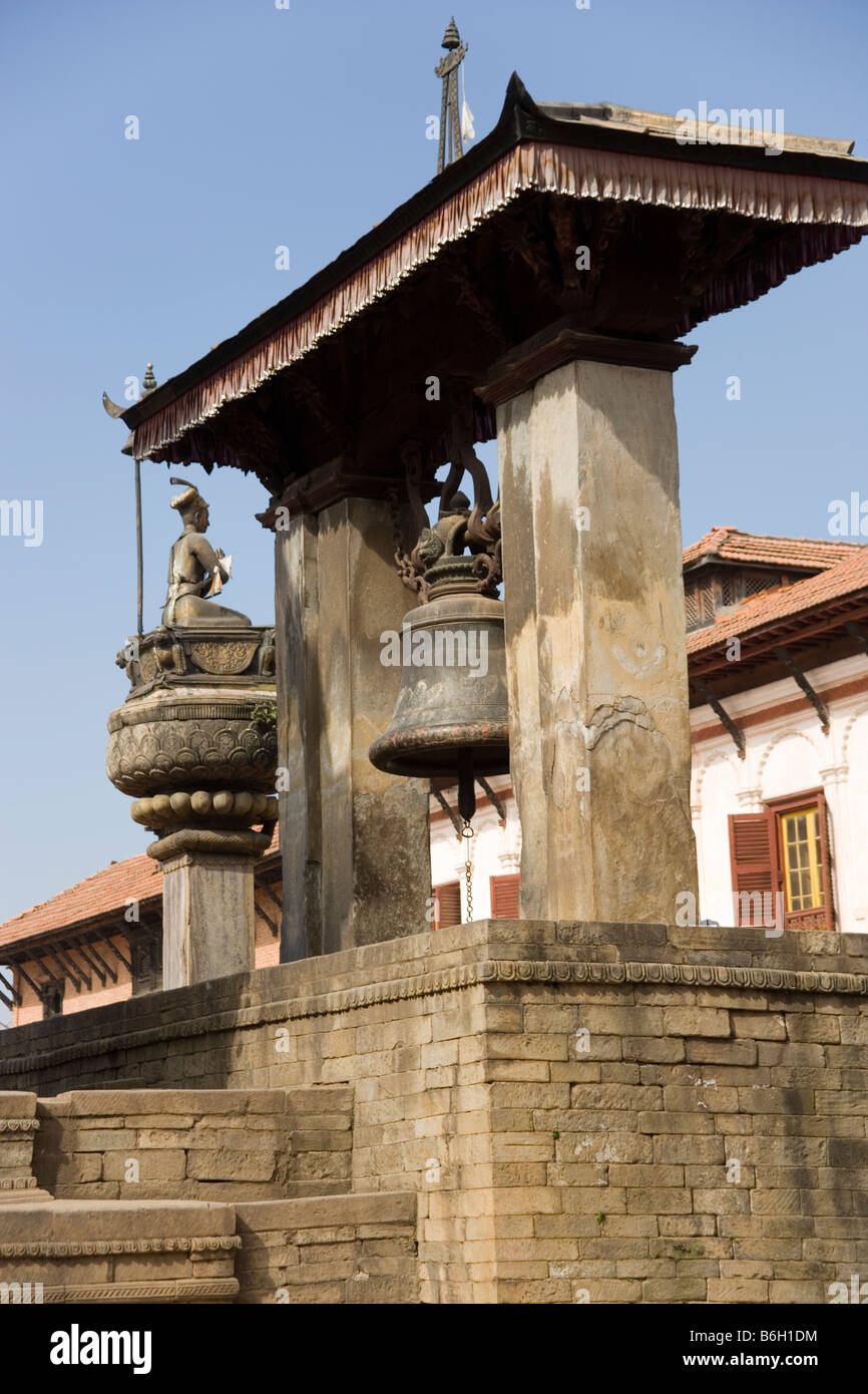 Taleju Bell and King Bhupatindra Malla column in the Durbar square of ...