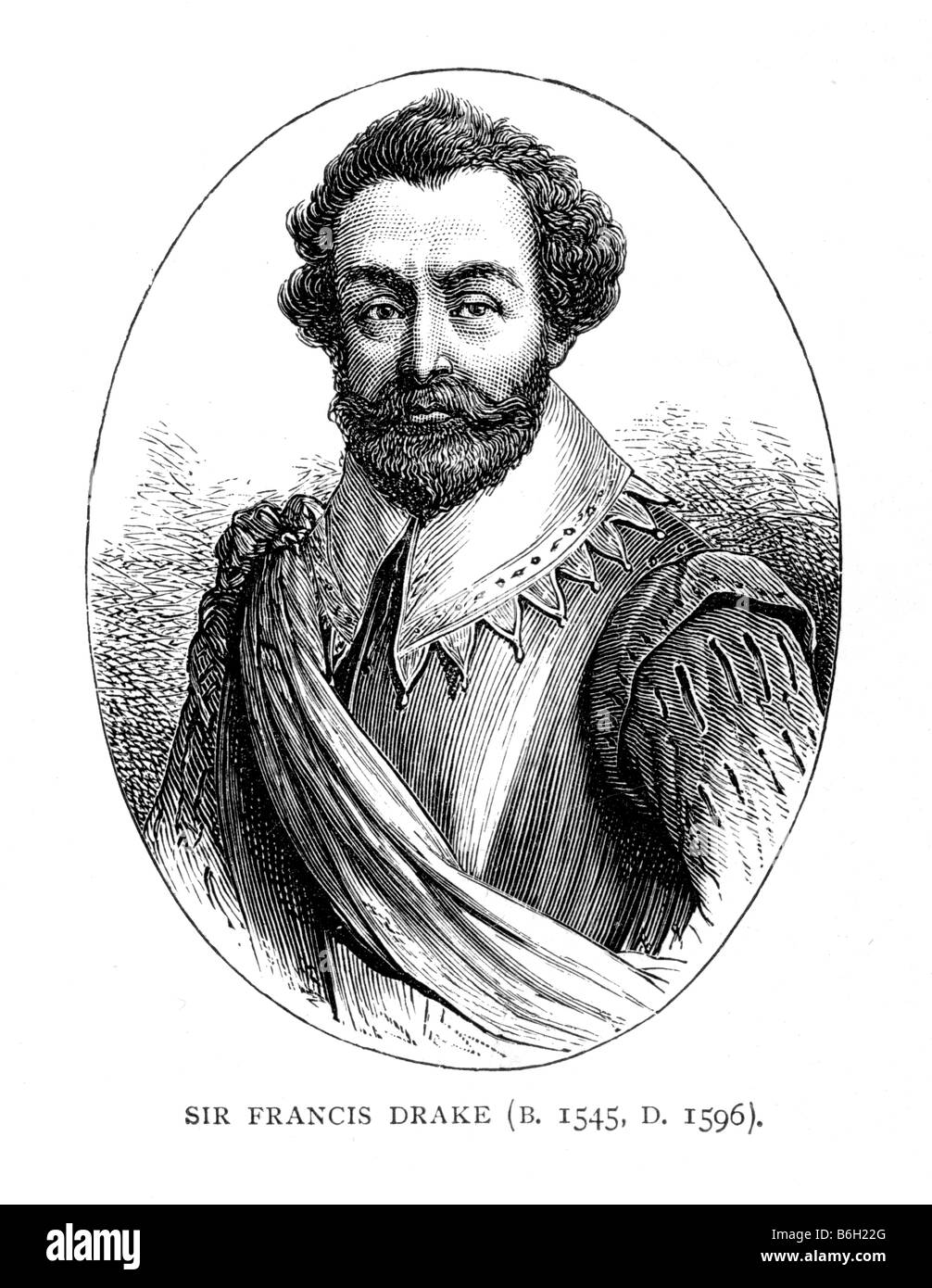 Sir Francis Drake Portrait 19th Century Illustration Stock Photo - Alamy