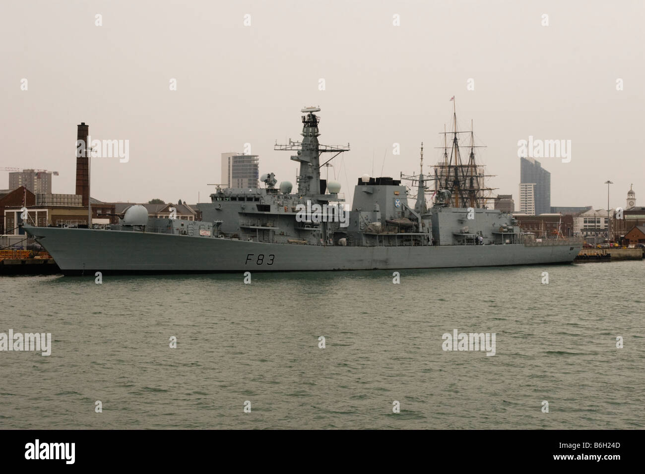 Royal Navy Frigate HMS St Albans anchored in the naval dockyard in ...