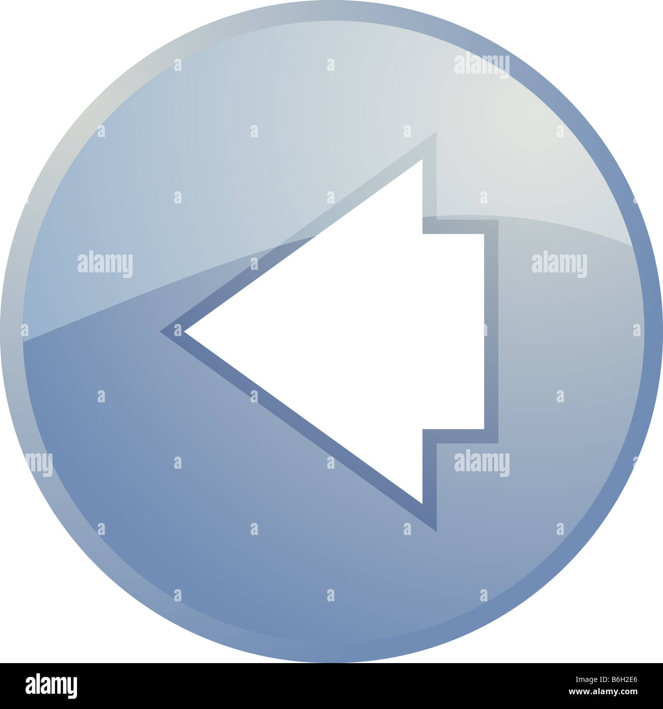 Back navigation icon glossy button round shape Stock Photo - Alamy