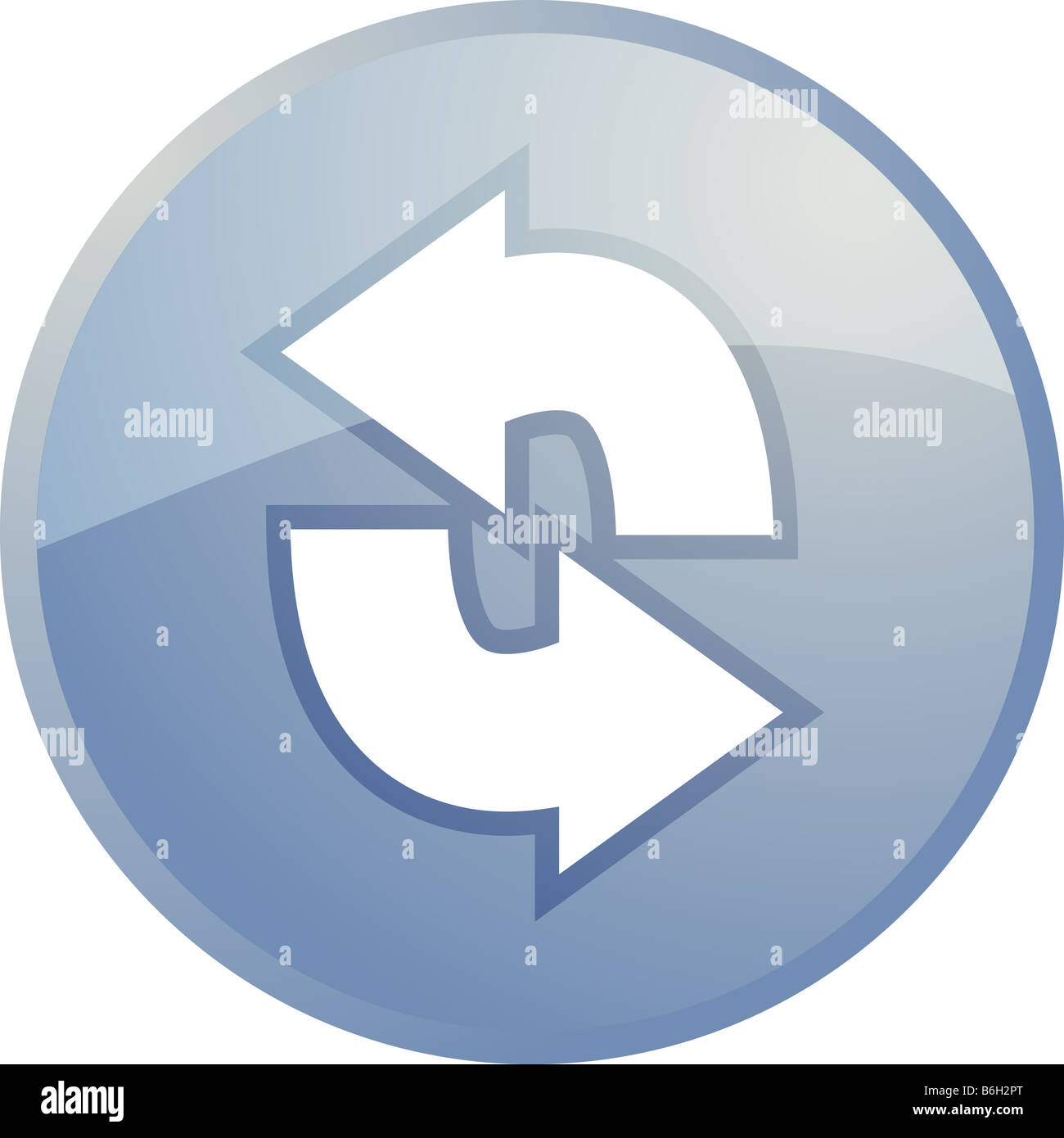 Refresh navigation icon glossy button round shape Stock Photo - Alamy