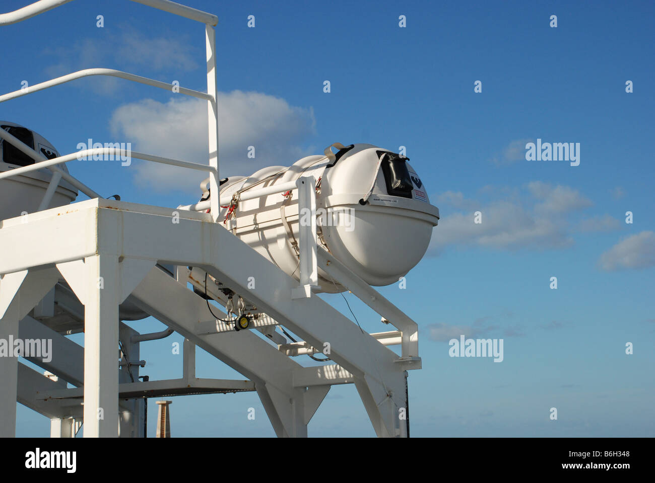 Life Raft on the Malta to Gozo Ferry Stock Photo - Alamy