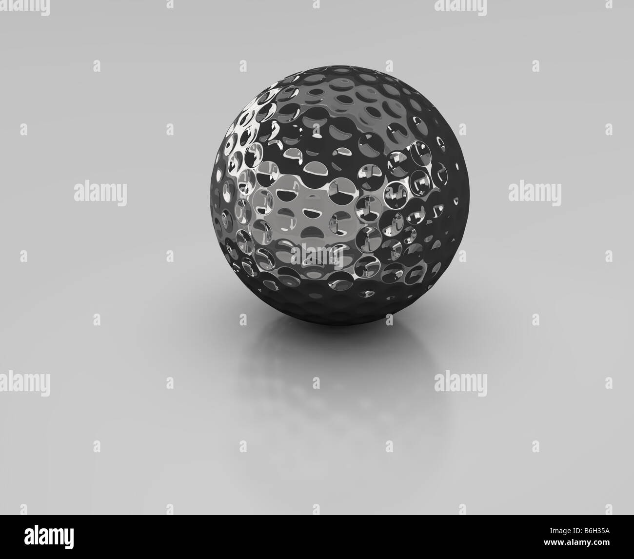 Golf ball silver isolated on white background Stock Photo - Alamy