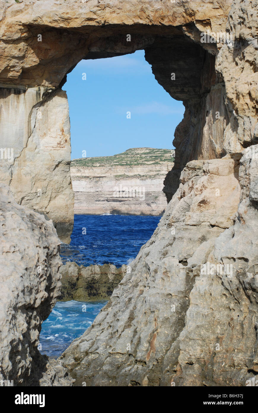 Azure Window rock formation on the Maltese Island of Gozo Stock Photo ...