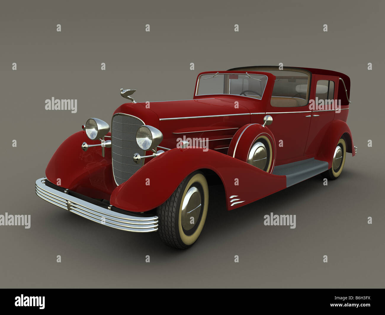 Beautiful old red car Stock Photo - Alamy