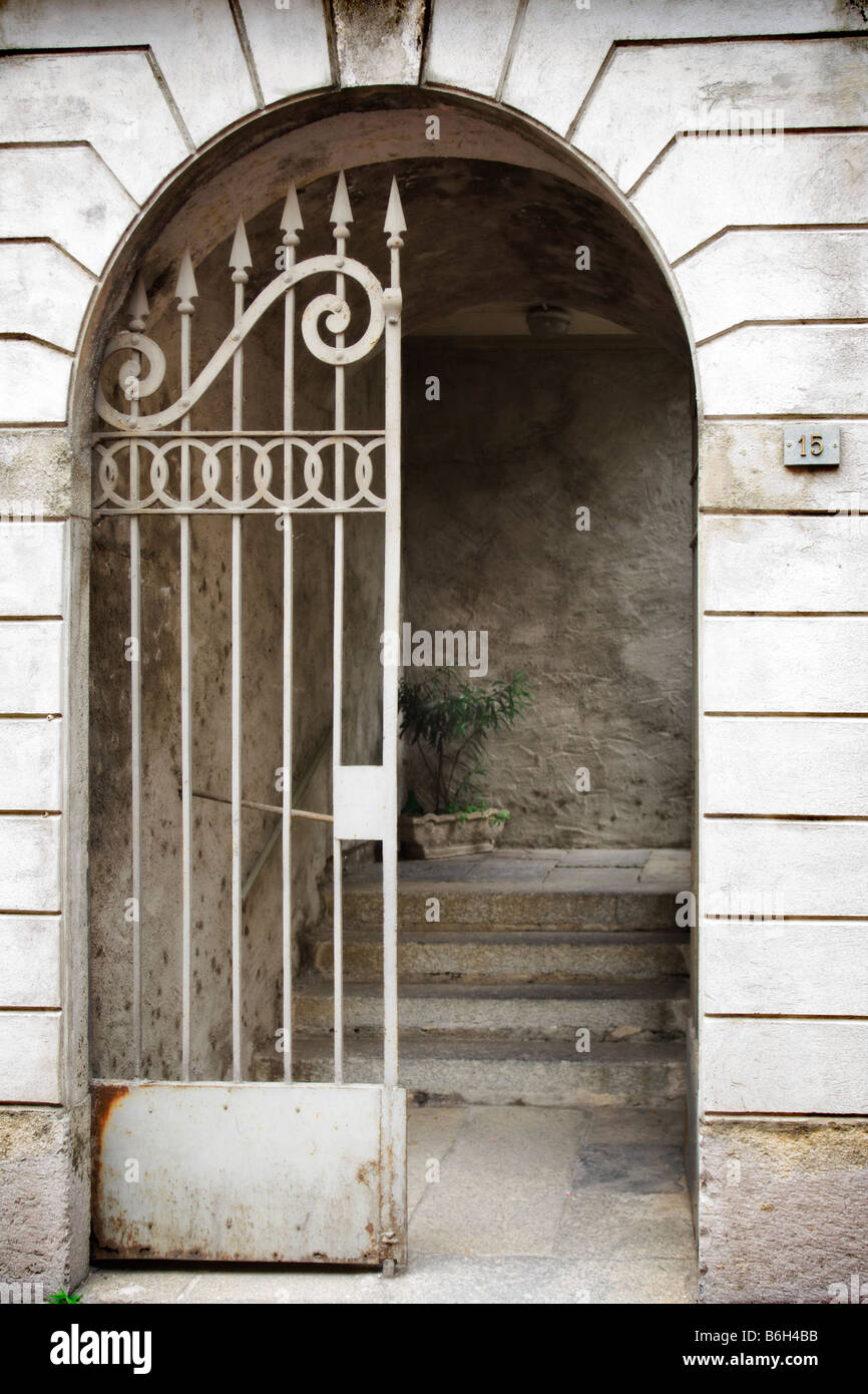 Antique white Gate Stock Photo - Alamy