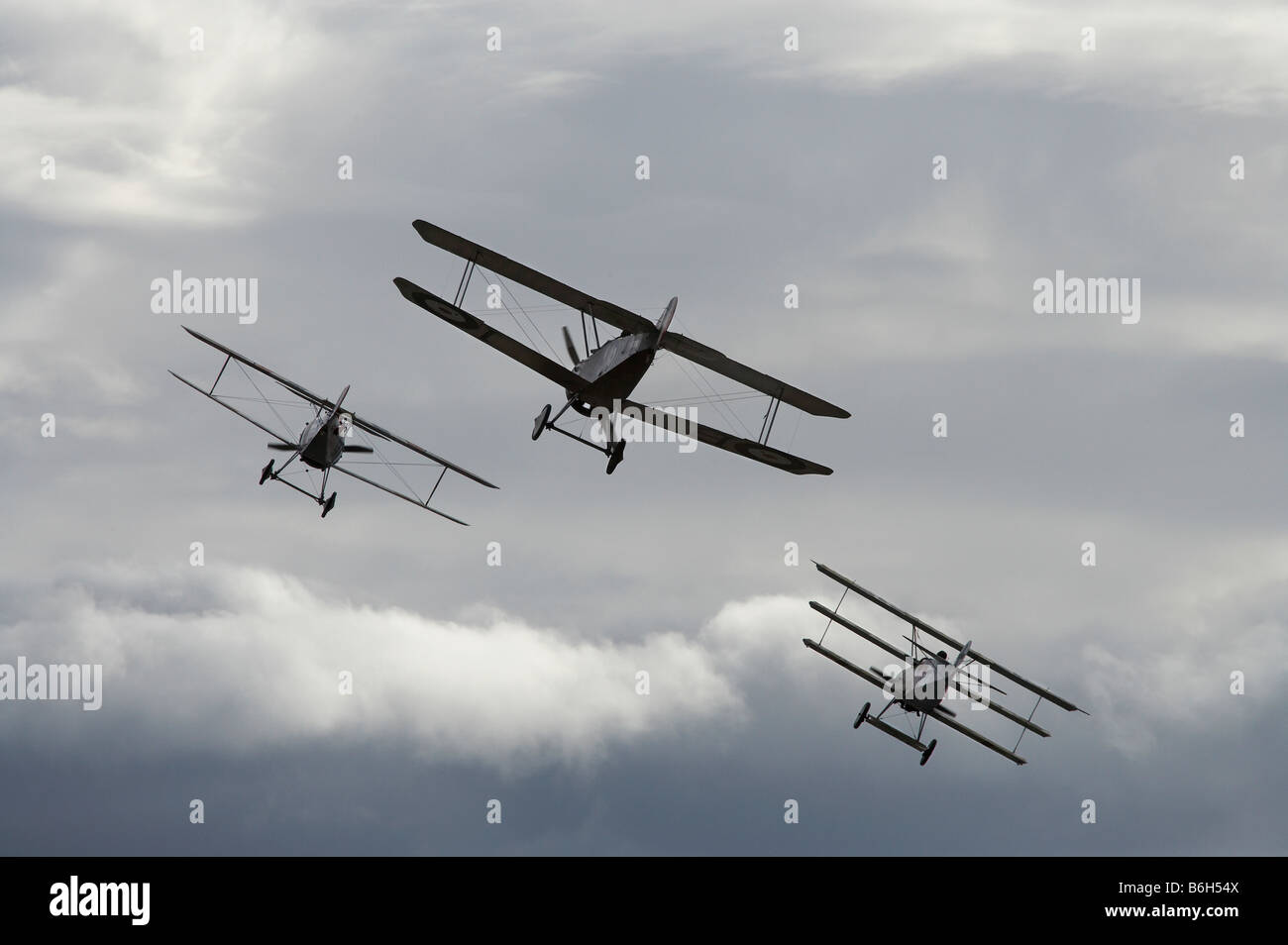 German Fokker Dr 1 WWI Fighter Triplane and Sopwith Camel Biplane Stock ...