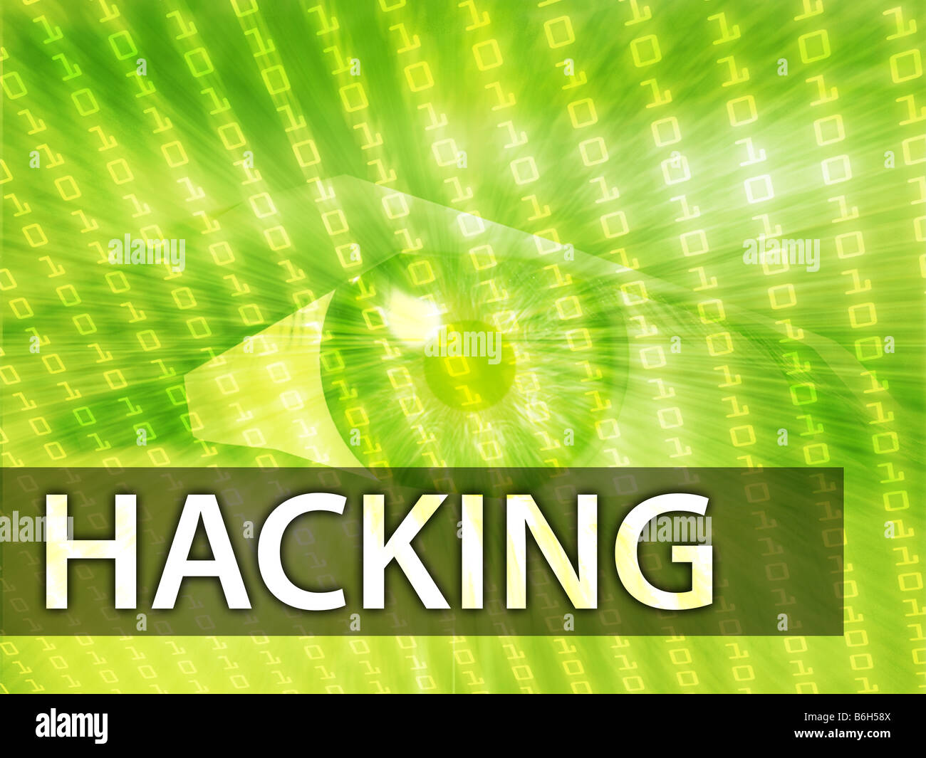 Hacking illustration eye over digital data information Stock Photo - Alamy