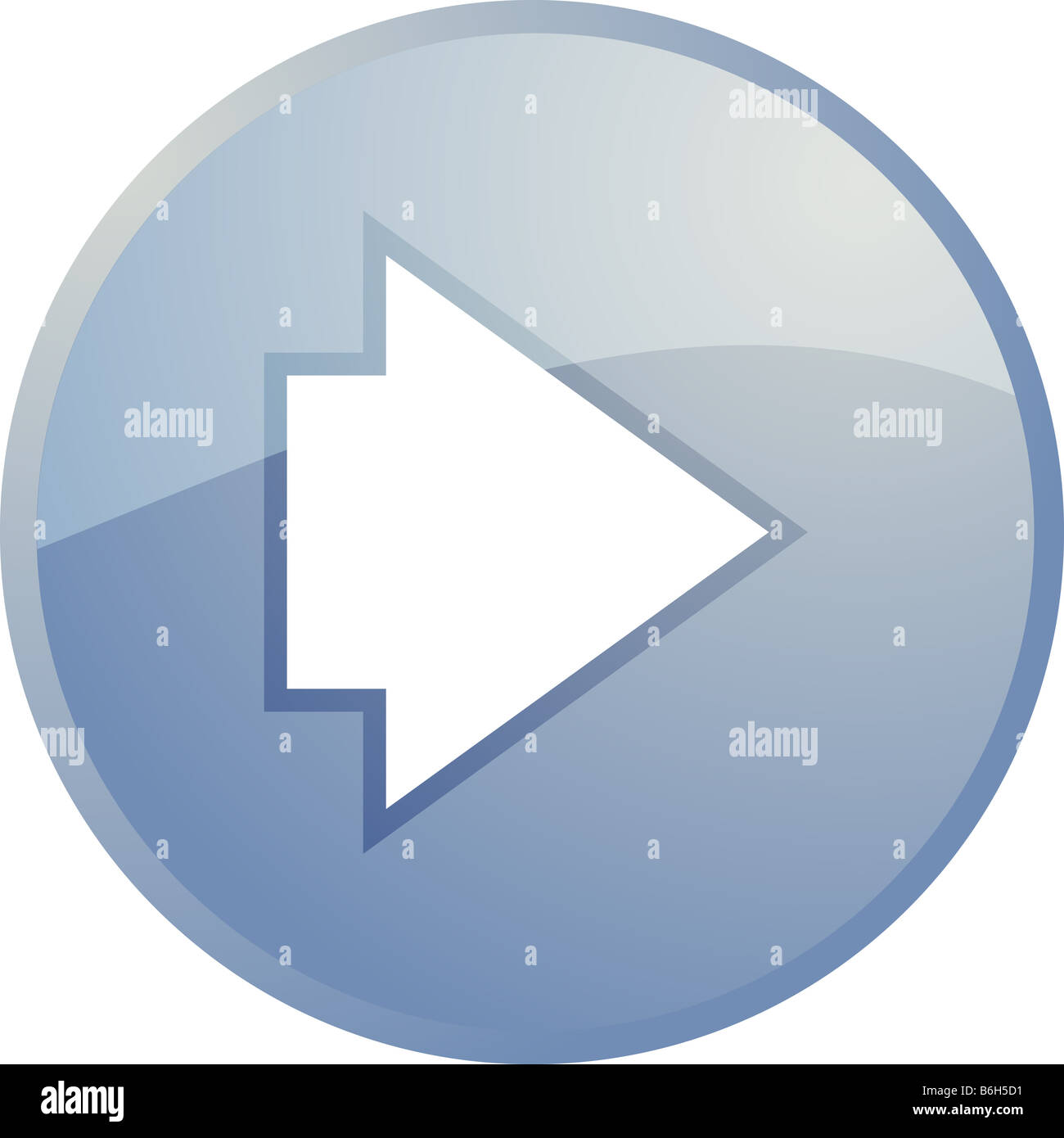 Forward navigation icon glossy button round shape Stock Photo - Alamy
