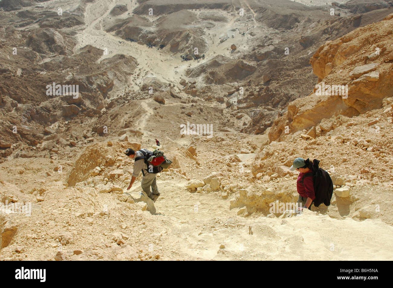 Israel Negev plains A group hiking on the mountain Stock Photo - Alamy
