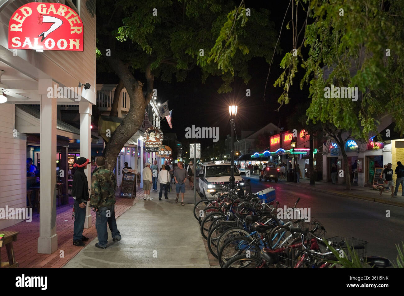 Duval Street at night, Old Town, Key West, Florida Keys, USA Stock ...