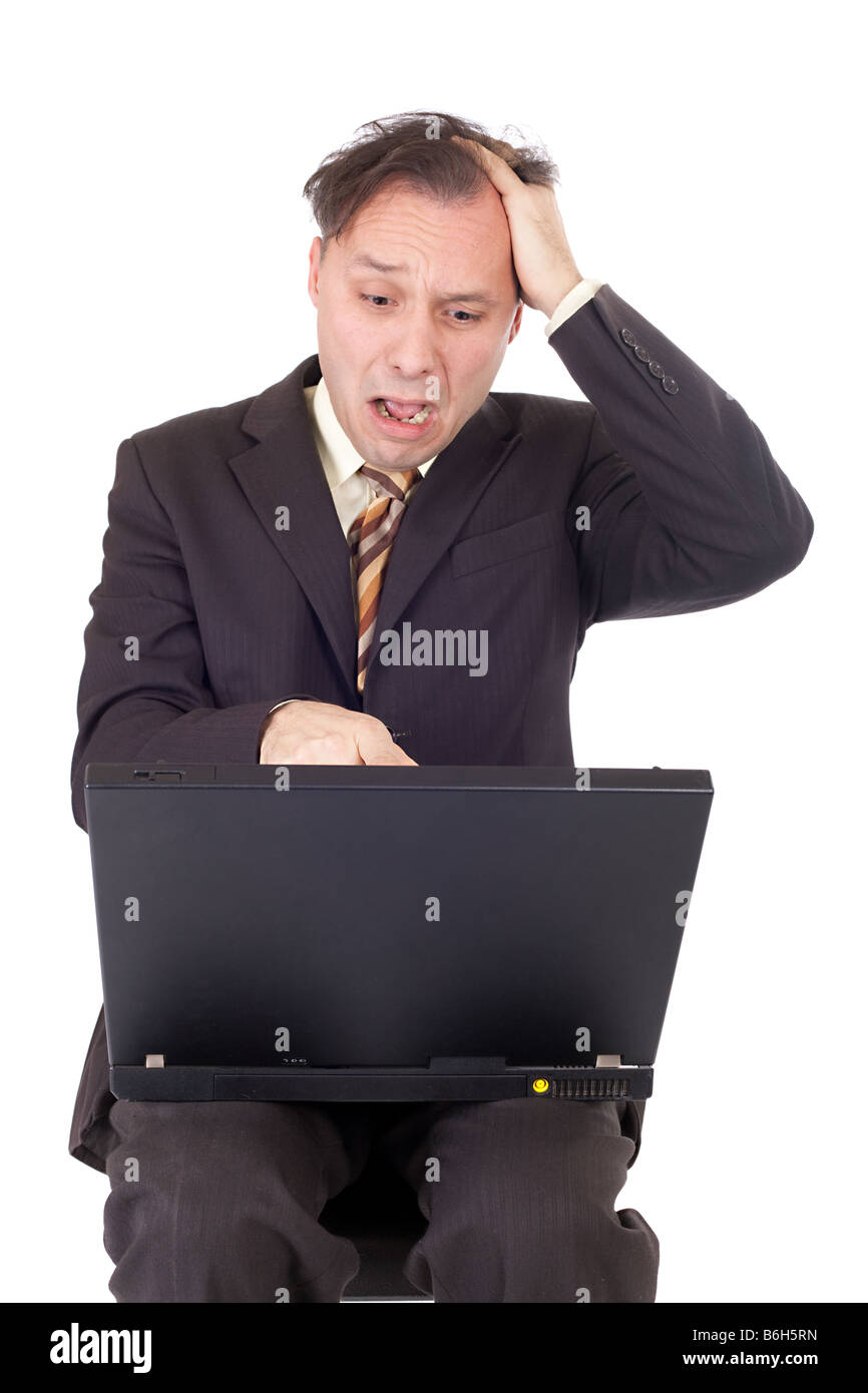 businessman failure receiving bad news using computer Stock Photo - Alamy