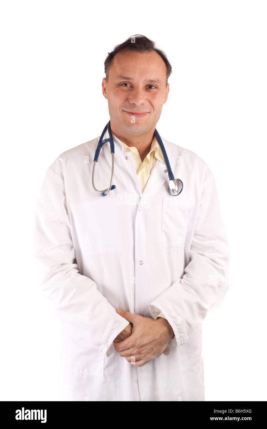 portrait of doctor posing on white background Stock Photo - Alamy
