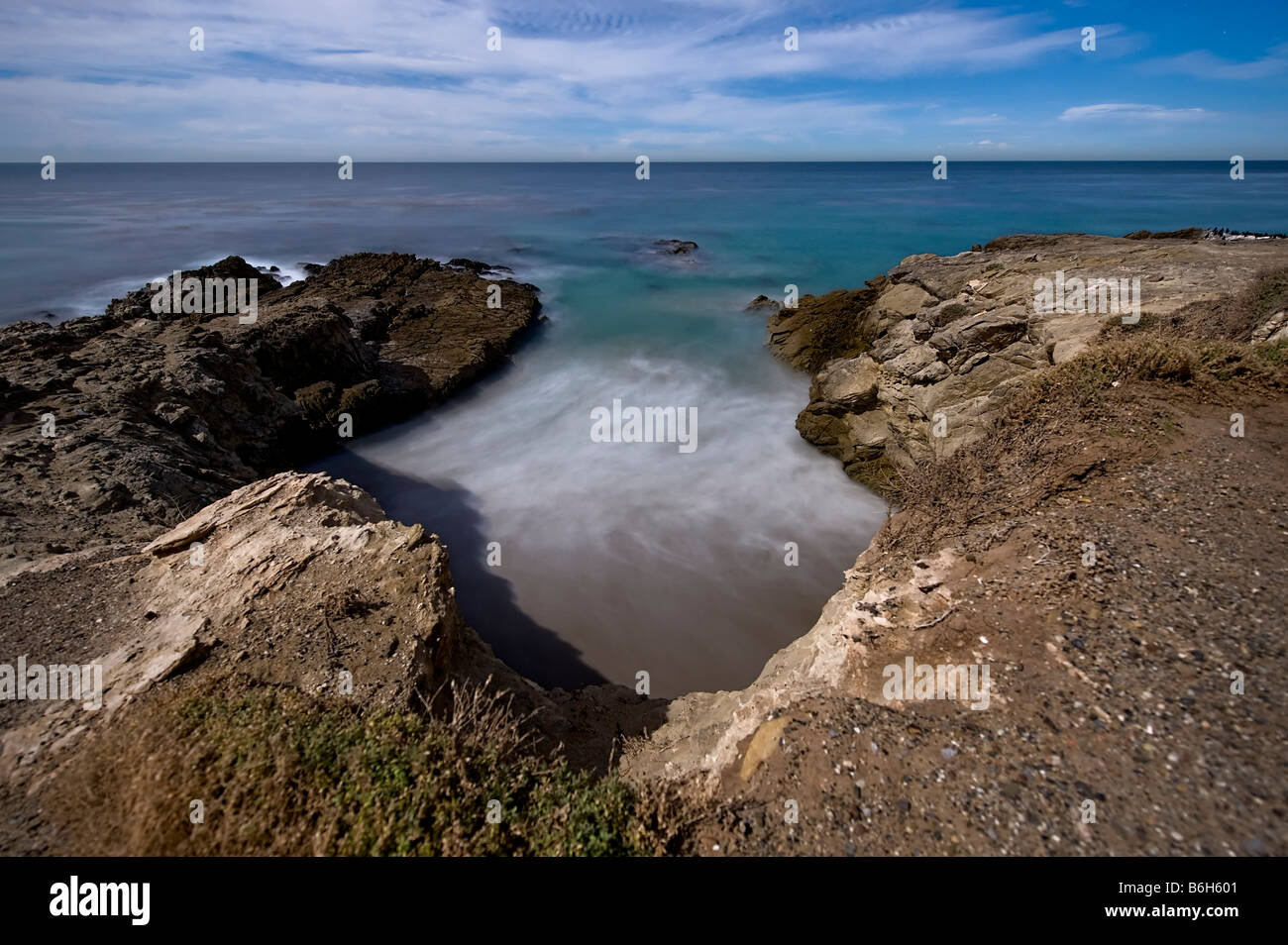 Cliffs and inlet along beach in Malibu California Stock Photo - Alamy